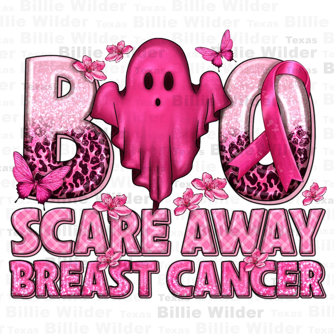 Boo Scare Away Breast Cancer Png Sublimation Design Download, Cancer ...