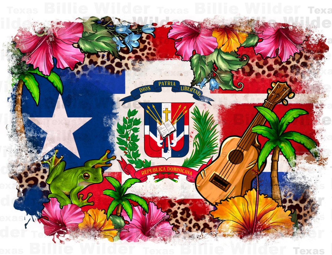Dominican Republic and Puerto Rico Flag Png Sublimation Design Download ...