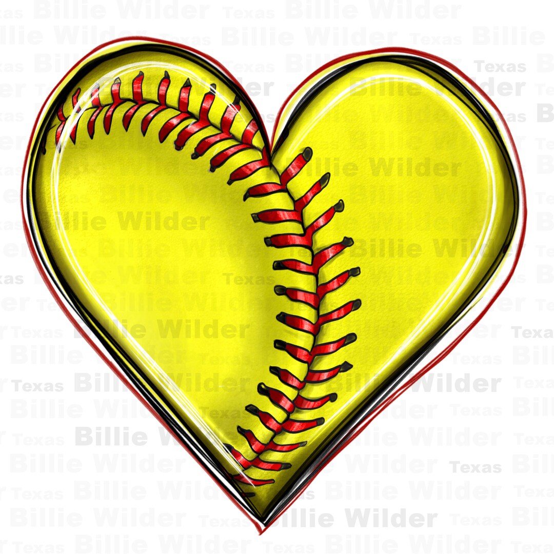 Softball Heart Png, Softball Sublimation Design Png, Heart Png, Sports ...