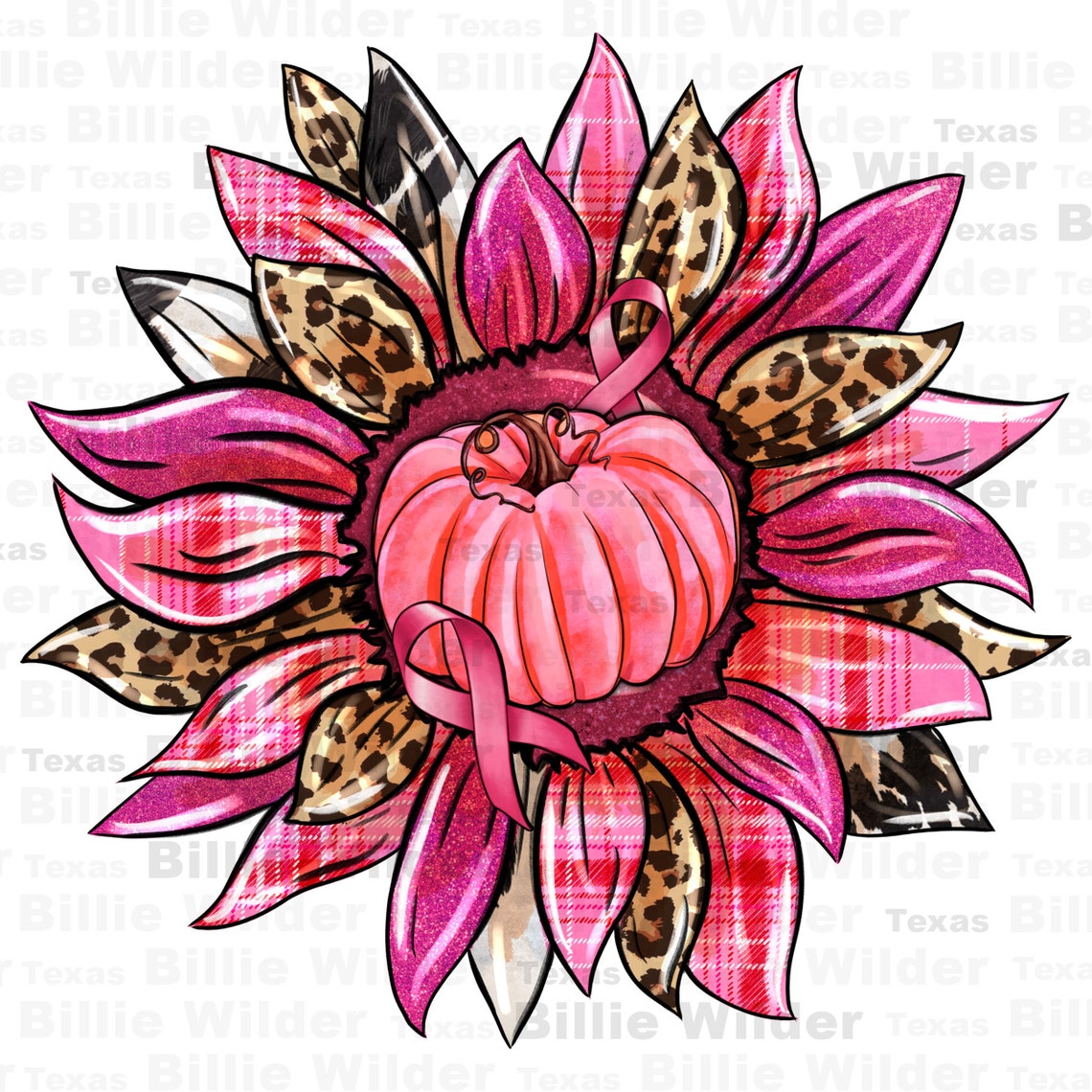 Breast Cancer Sunflower Png Sublimation Design Download, Sunflower Png ...