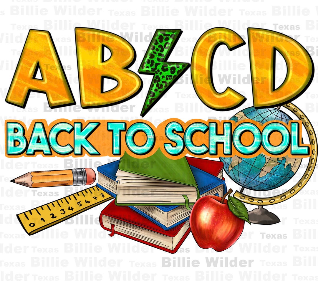ABCD Back to School Png Sublimation Design Download, School Life Png ...