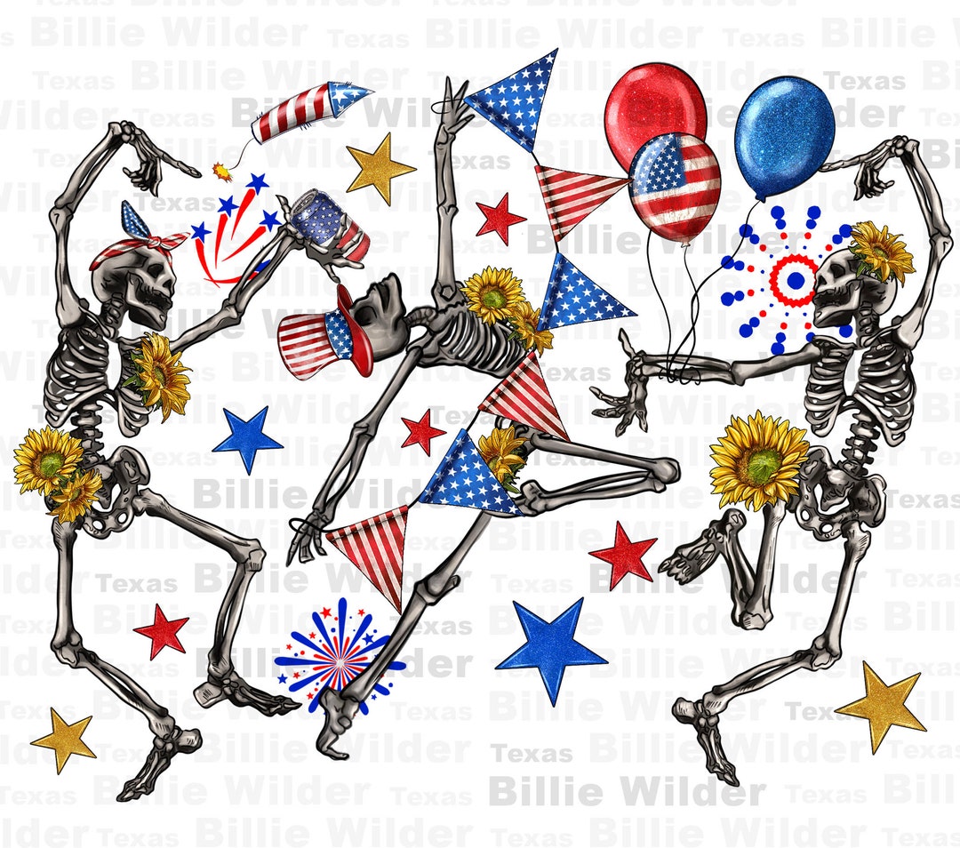 Fourth of July Dancing Skeleton Png Sublimation Design Download,4th of ...