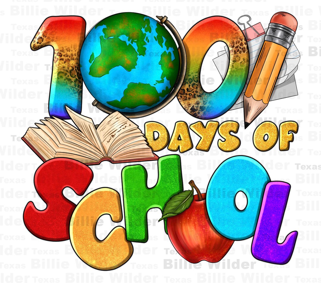 100 Days of School Png Sublimation Design Download, Back to School Png ...