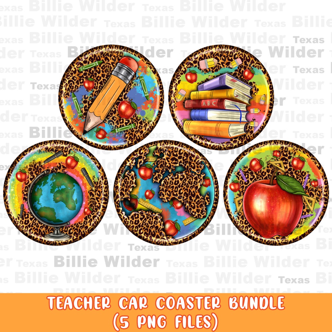 Teacher Car Coaster Png Bundle Sublimation Design Download, Back to ...