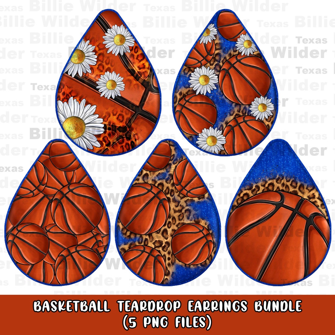 Basketball Teardrop Earrings Png Sublimation Design Bundle, Sport ...