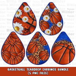 Basketball Teardrop Earrings Png Sublimation Design Bundle, Sport ...
