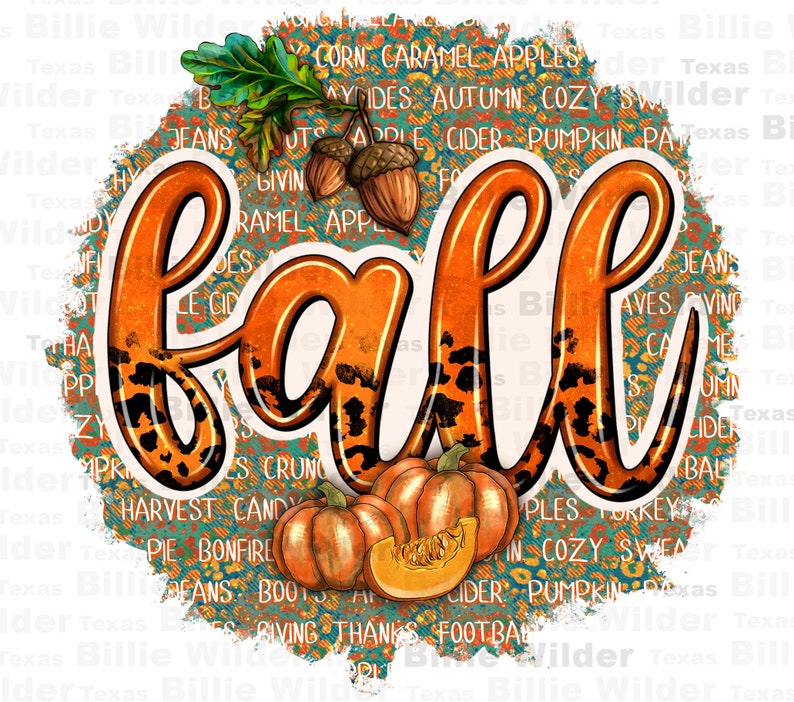 Fall With Background Png Sublimation Design Download Hello - Etsy