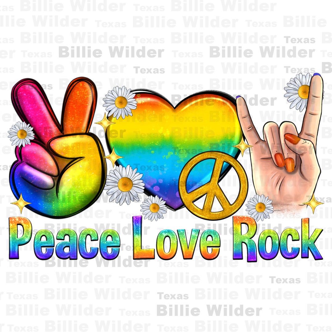 Peace Love Rock Pride Png Sublimation Design Download, Love is Love Png ...