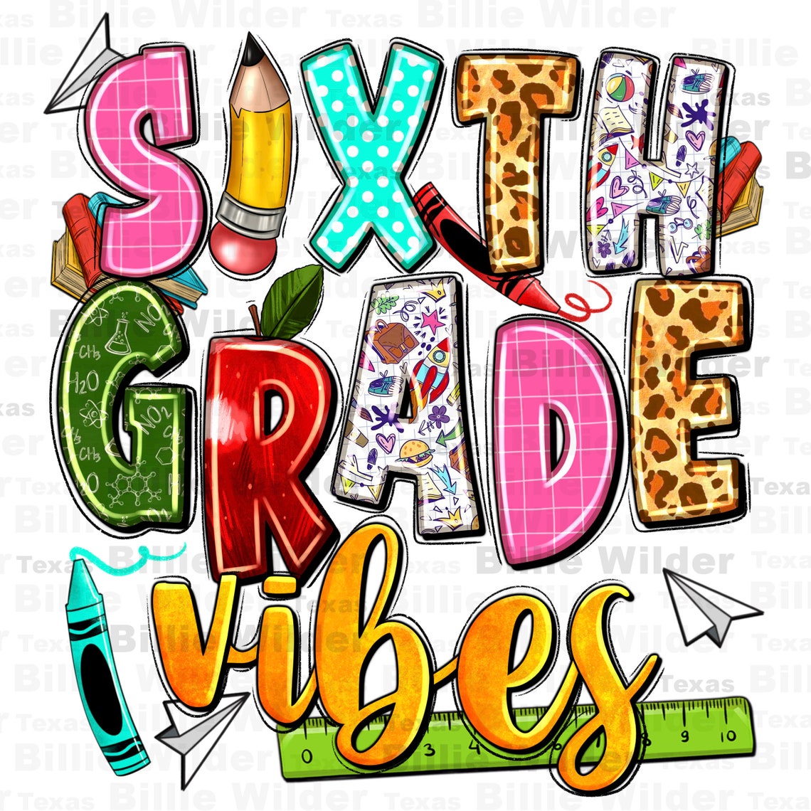 Sixth Grade Vibes Png Sublimation Design Download, Graduation Png, 6th ...
