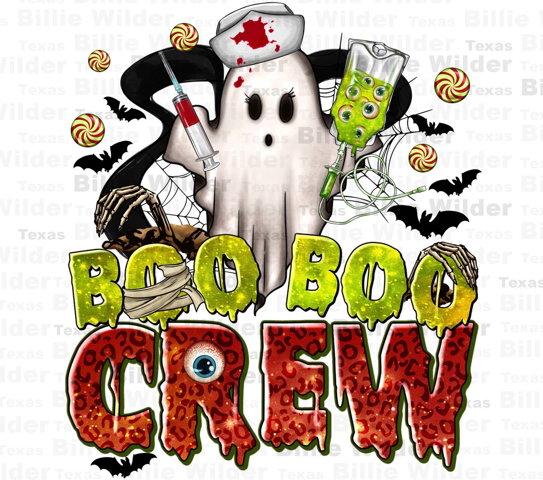 Boo Boo Crew Nurse Png Sublimation Design Download, Happy Halloween Png ...