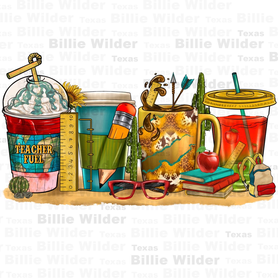 Teacher Fuel Coffee Cups Png Sublimation Design Download, Teacher's Day ...
