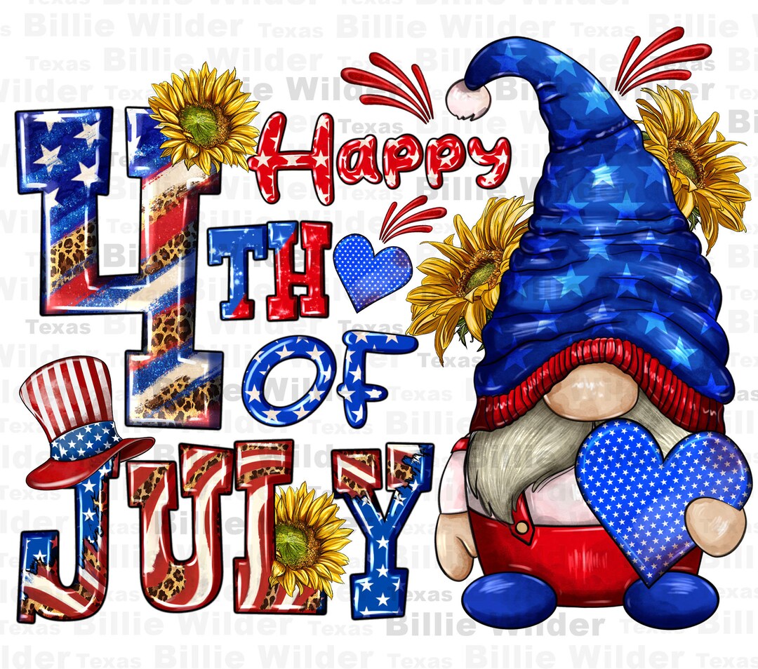 Happy 4th of July With Gnome Png Sublimation Design Download, 4th of ...