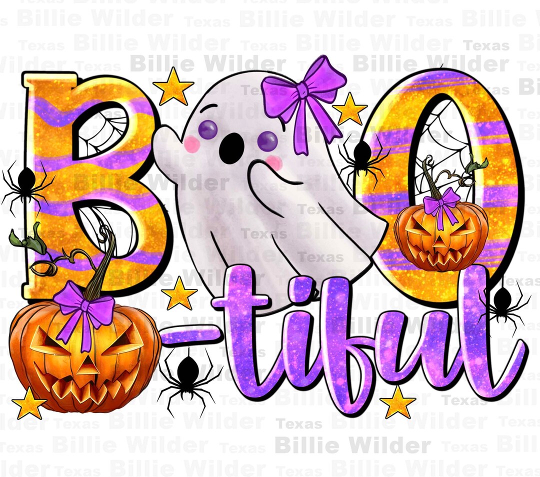 Boo-tiful Png Sublimation Design Download, Happy Halloween Png, Spooky ...