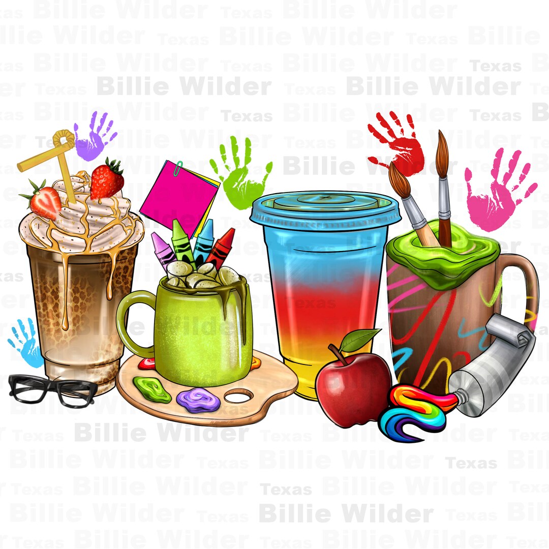 Art Teacher Coffee Cups Png Sublimation Design Download, Teacher's Day ...