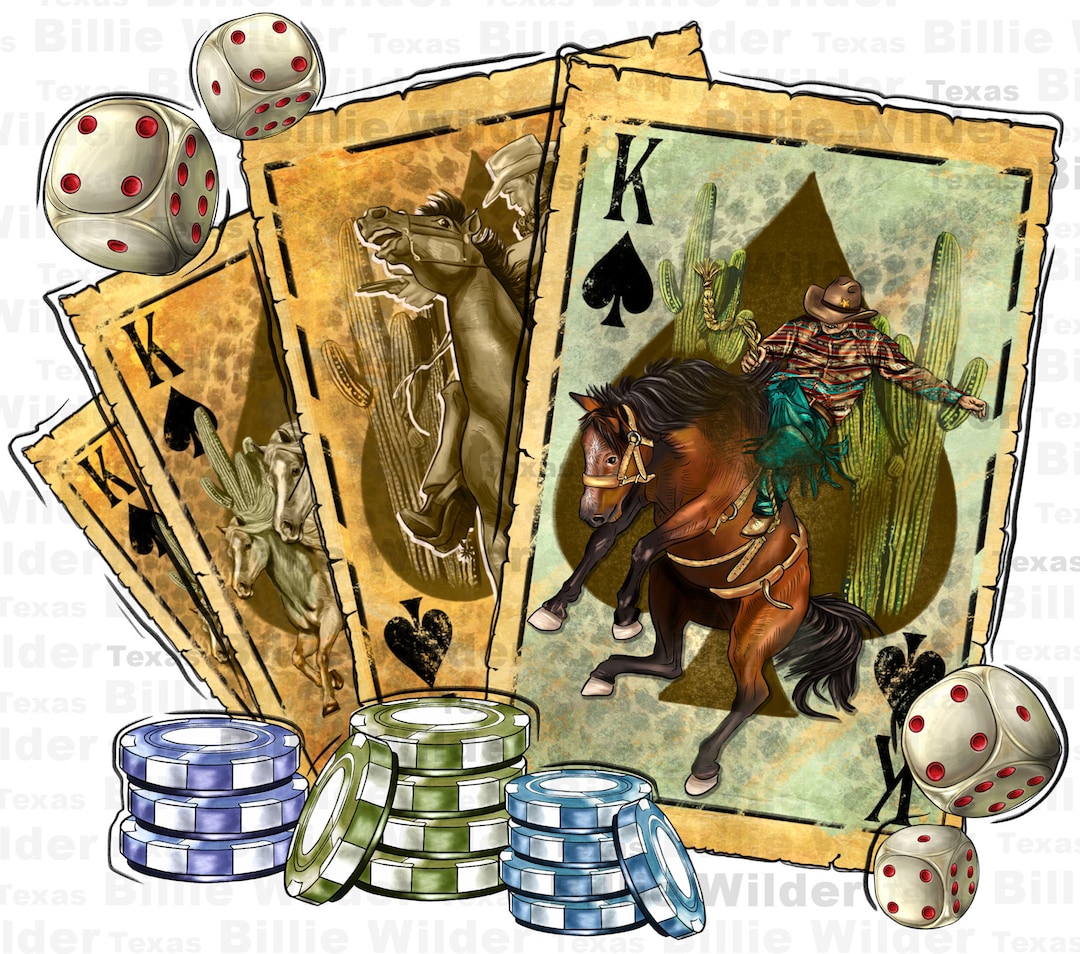 Western Rodeo Playing Cards Png Sublimation Design Download, Cowboy Png ...