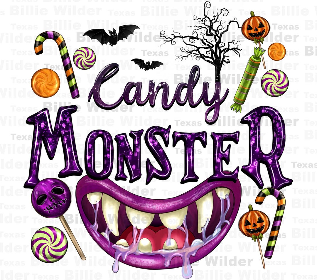 Candy Monster Png Sublimation Design Download, Happy Halloween Png ...