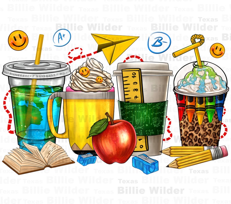 Teacher Coffee Cups Png Sublimation Design Download, Teacher's Day Png ...