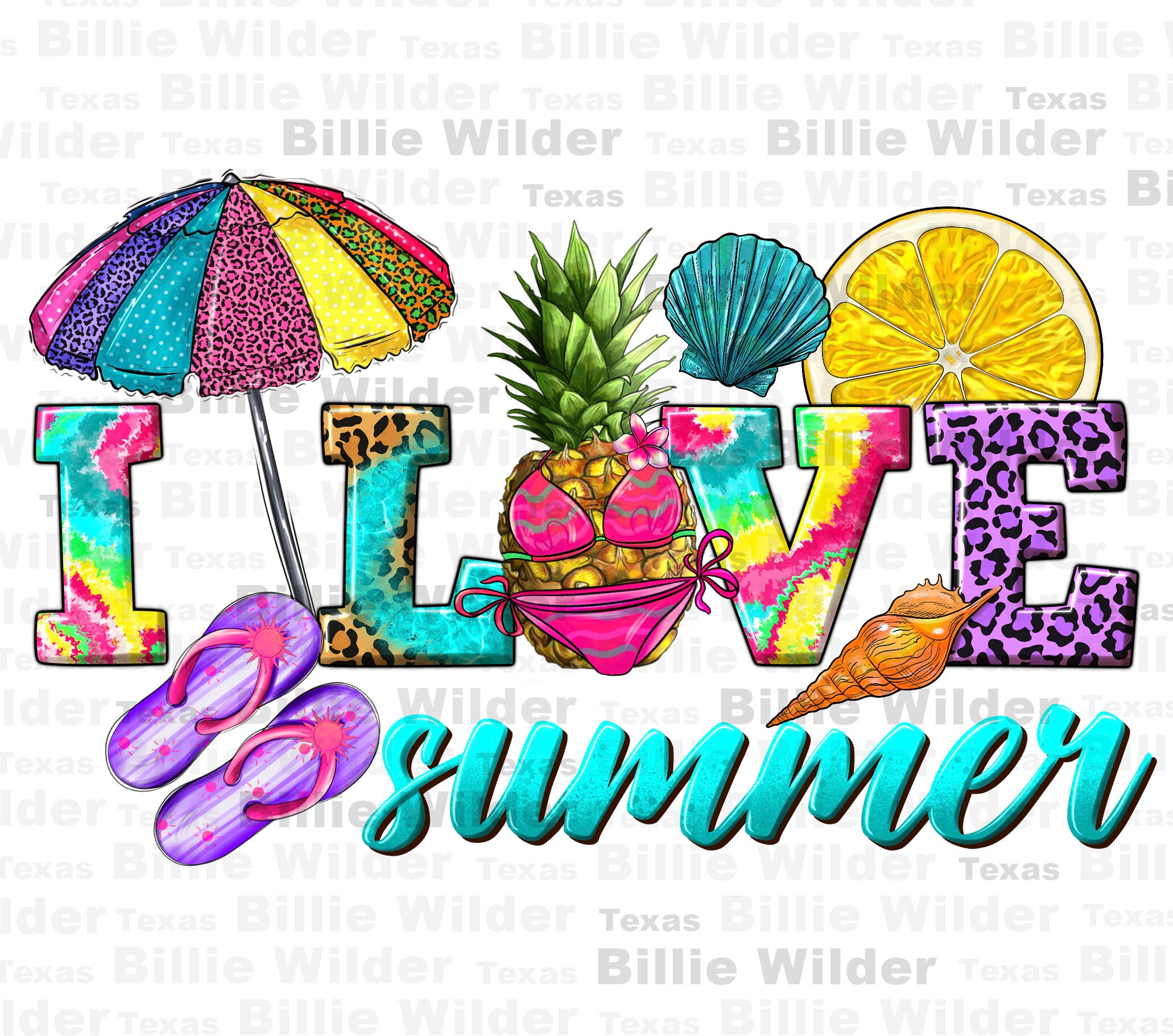 I Love Summer Png Sublimation Design Download, Hello Summer Png, Beach ...