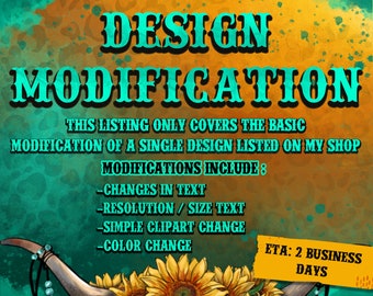 Design Modification editing Listing - Etsy