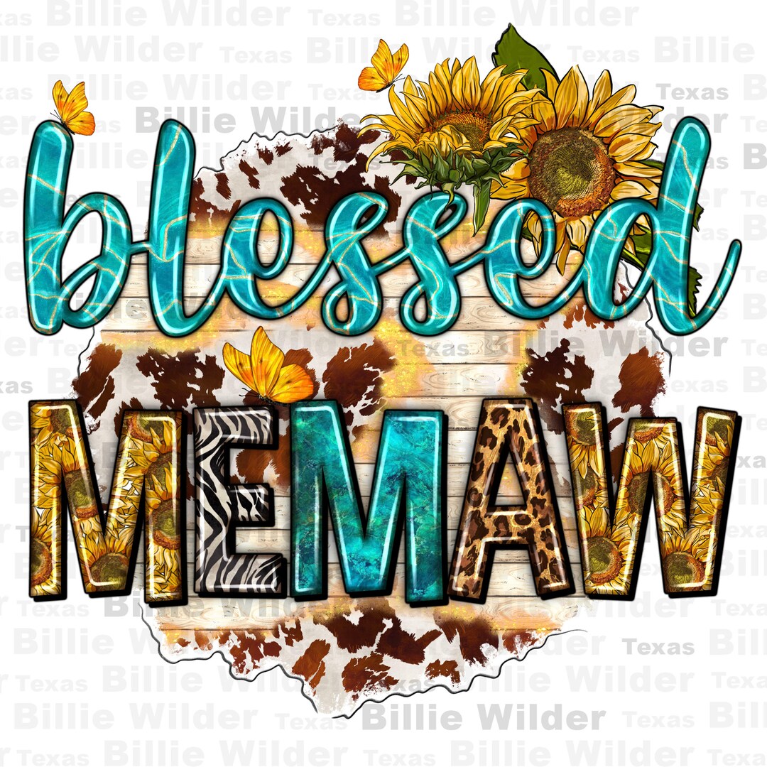 Blessed Memaw Png Sublimation Design Download, Christian Png, Western ...