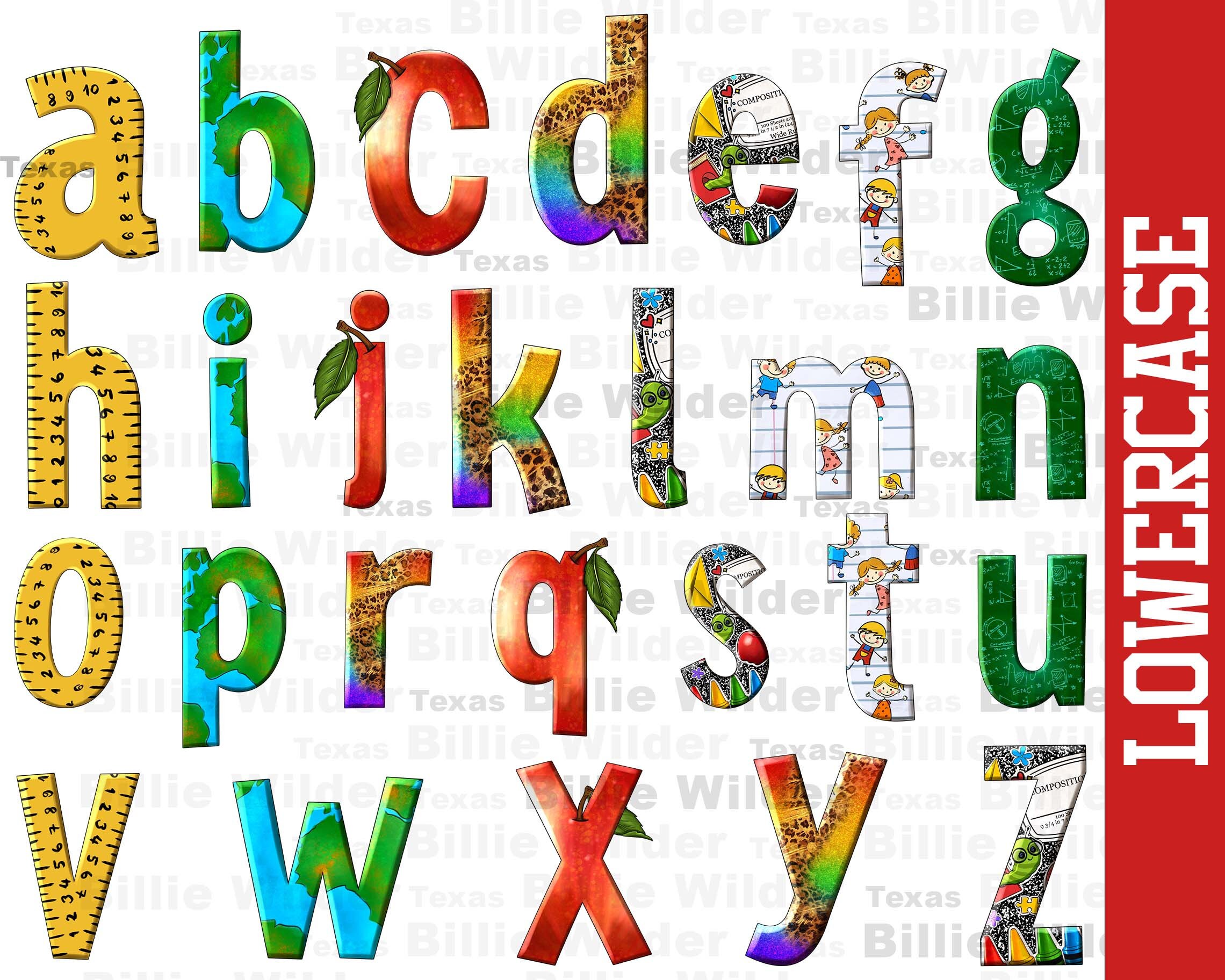 Teacher Alphabet Png Files Bundle Teacher's Day Doodle - Etsy
