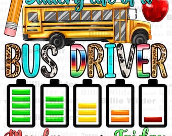 Battery Life of a Bus Driver PNG - Etsy