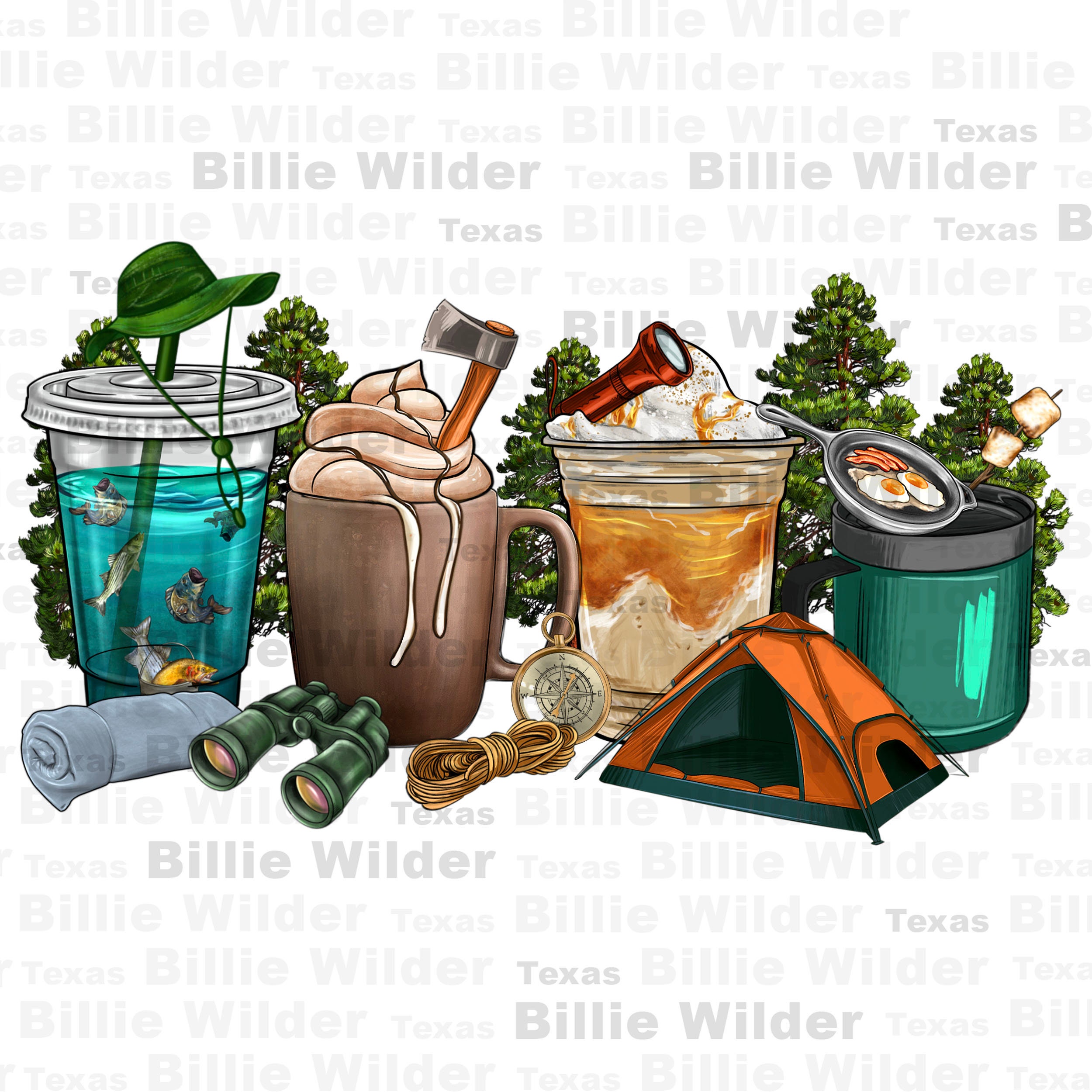 Camping Coffee Cups Png Sublimation Design Download, Camping Png, Happy ...