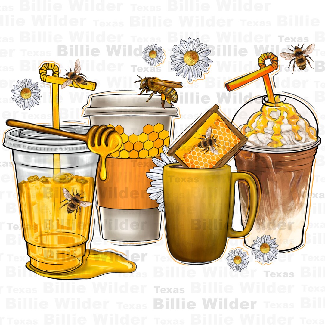 Bumble Bee Coffee Cups Png Sublimation Design Download, Daisies Coffee ...