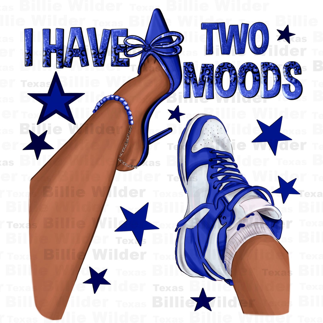 I Have Two Moods Royal Blue Sneakers Afro Girl Png, Sneaker Life Png ...