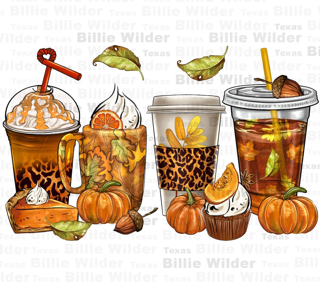 Fall Coffee Cups Png Sublimation Design Download, Hello Fall Png ...