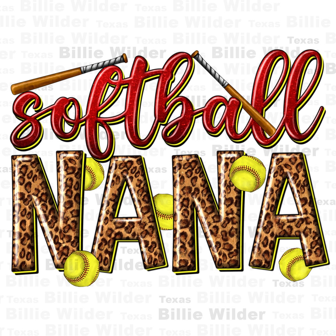 Softball Nana With Leopard Png Sublimation Design Download, Softball ...
