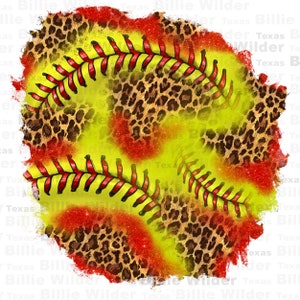 Softball With Leopard Patches Png Sublimation Design Bundle, Patches ...