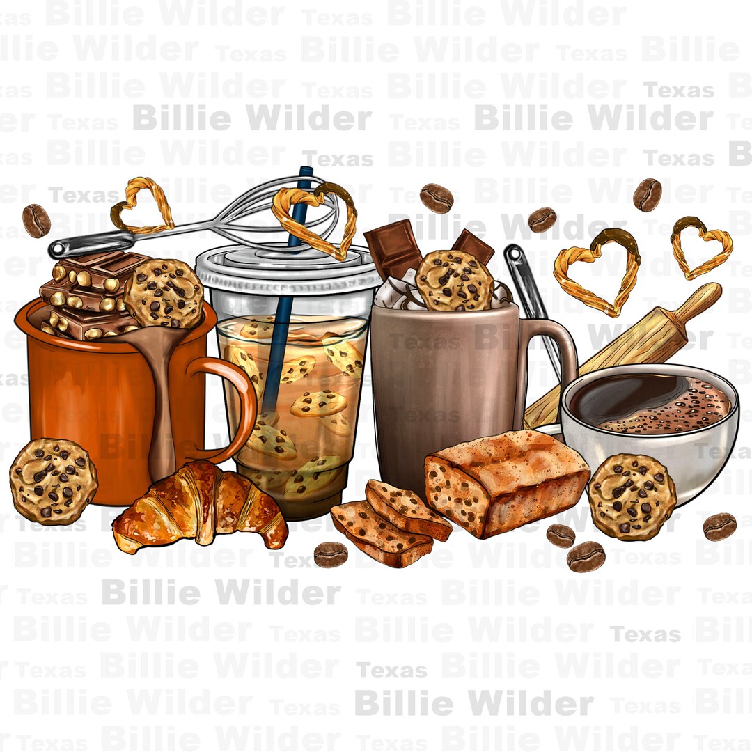 Cookie Coffee Cups Png Sublimation Design Download, Coffee Cups Png ...