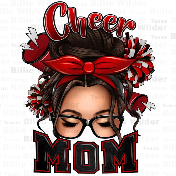 Cheer Mom Messy Bun Png - Etsy