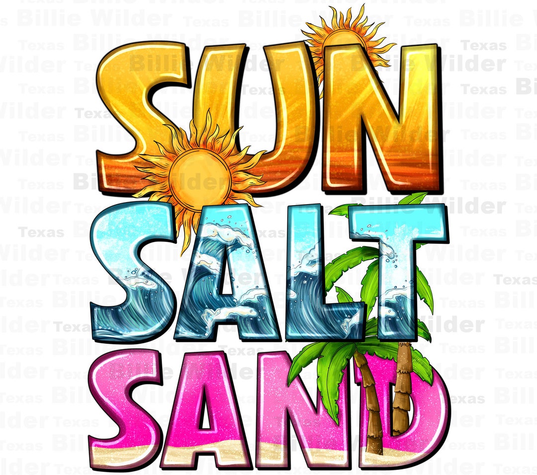 Sun Salt Sand Png Sublimation Design Download, Hello Summer Png, Palm ...