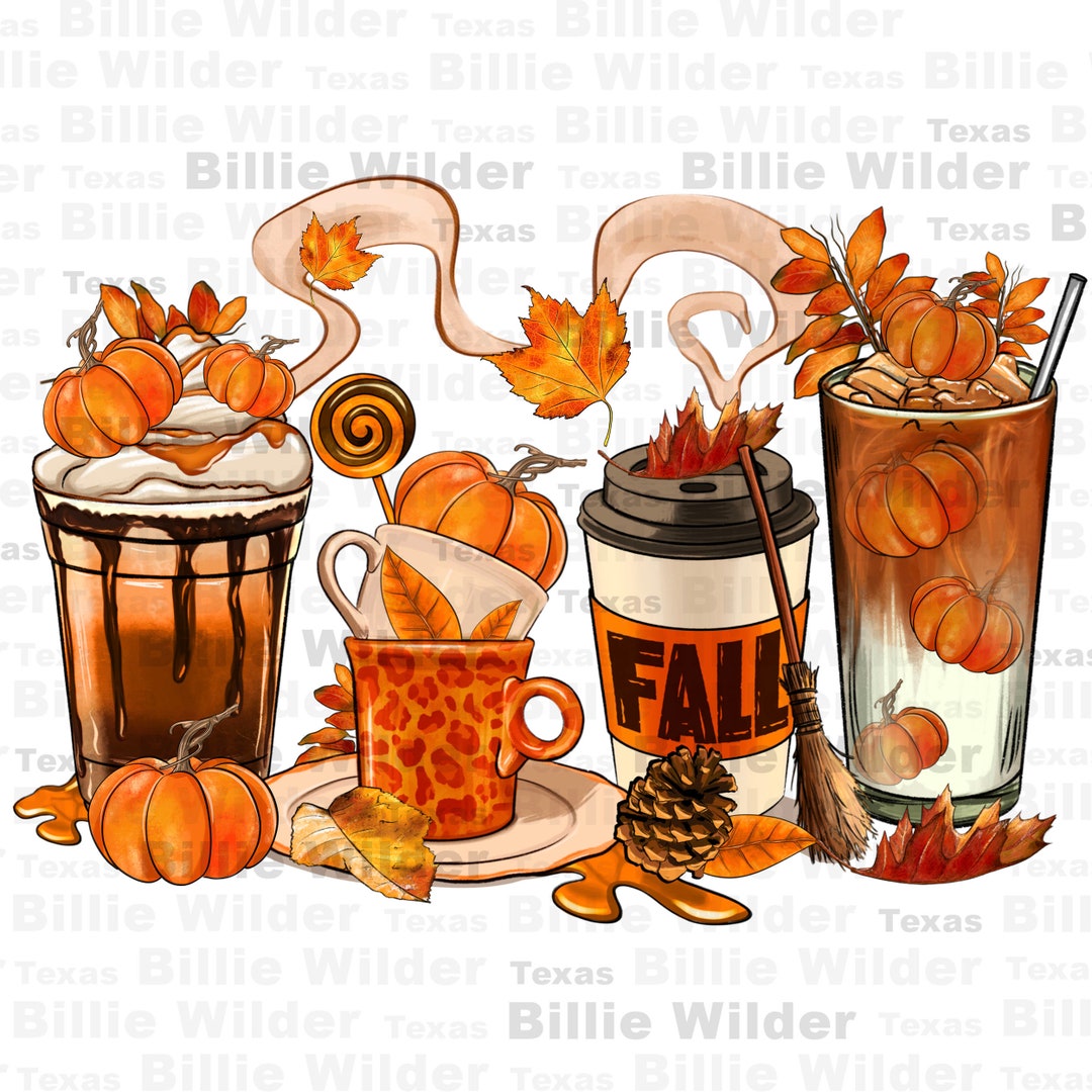 Fall Coffee Cups Png Sublimation Design Download, Hello Fall Png ...