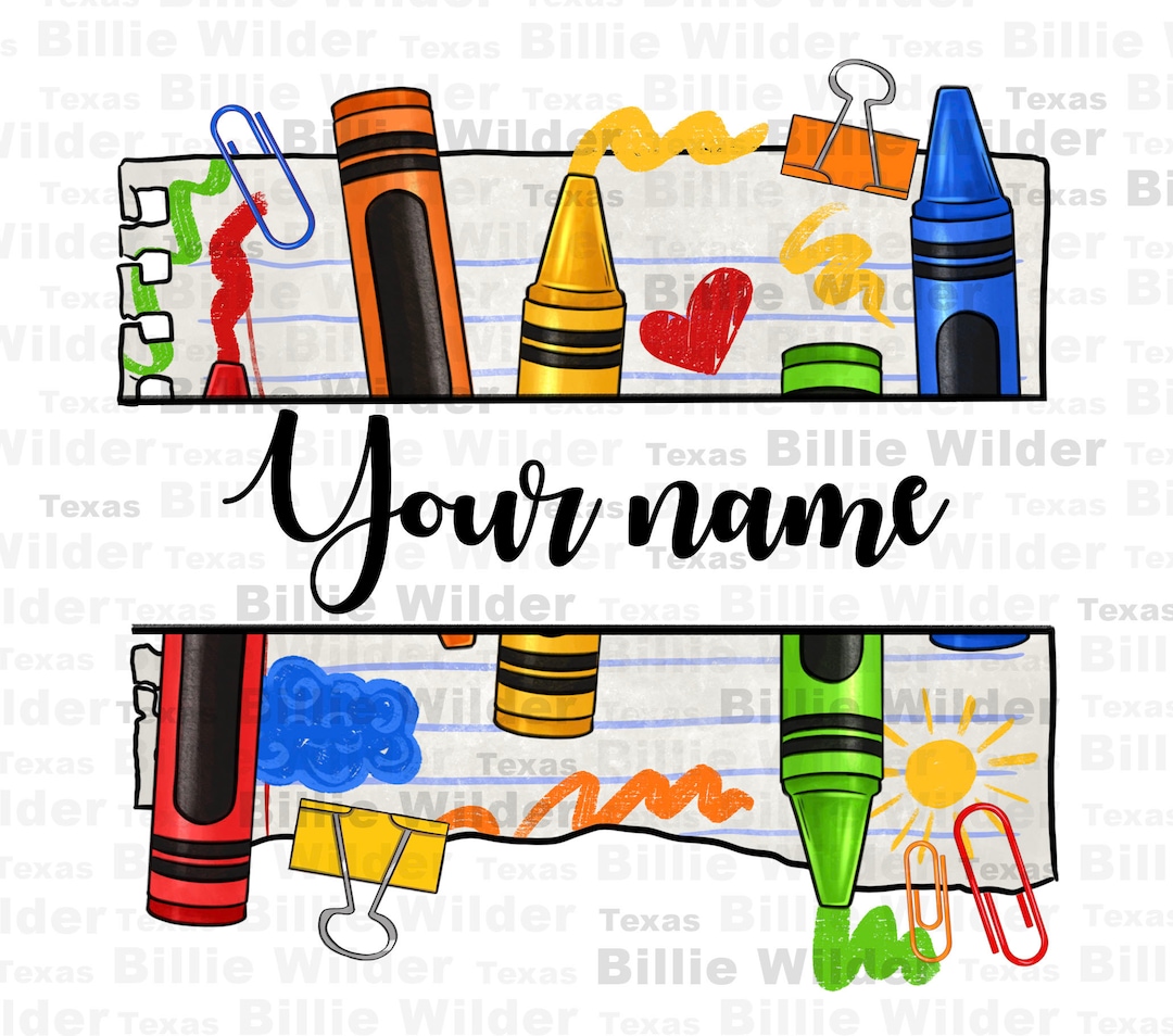 Personalized Teacher Name Crayons Png Sublimation Design Download ...