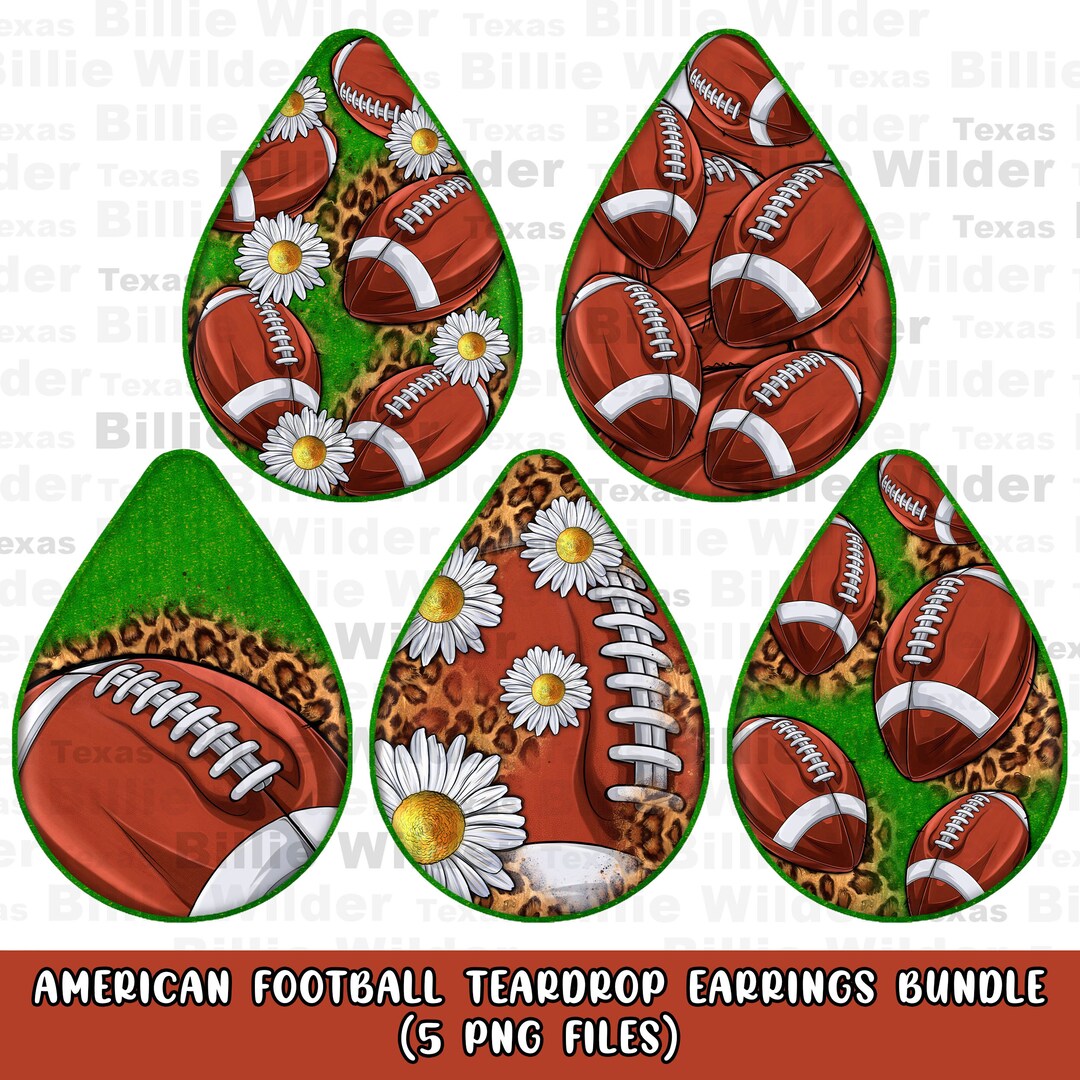 Western Football Teardrop Earrings Png Sublimation Design Bundle,sport ...