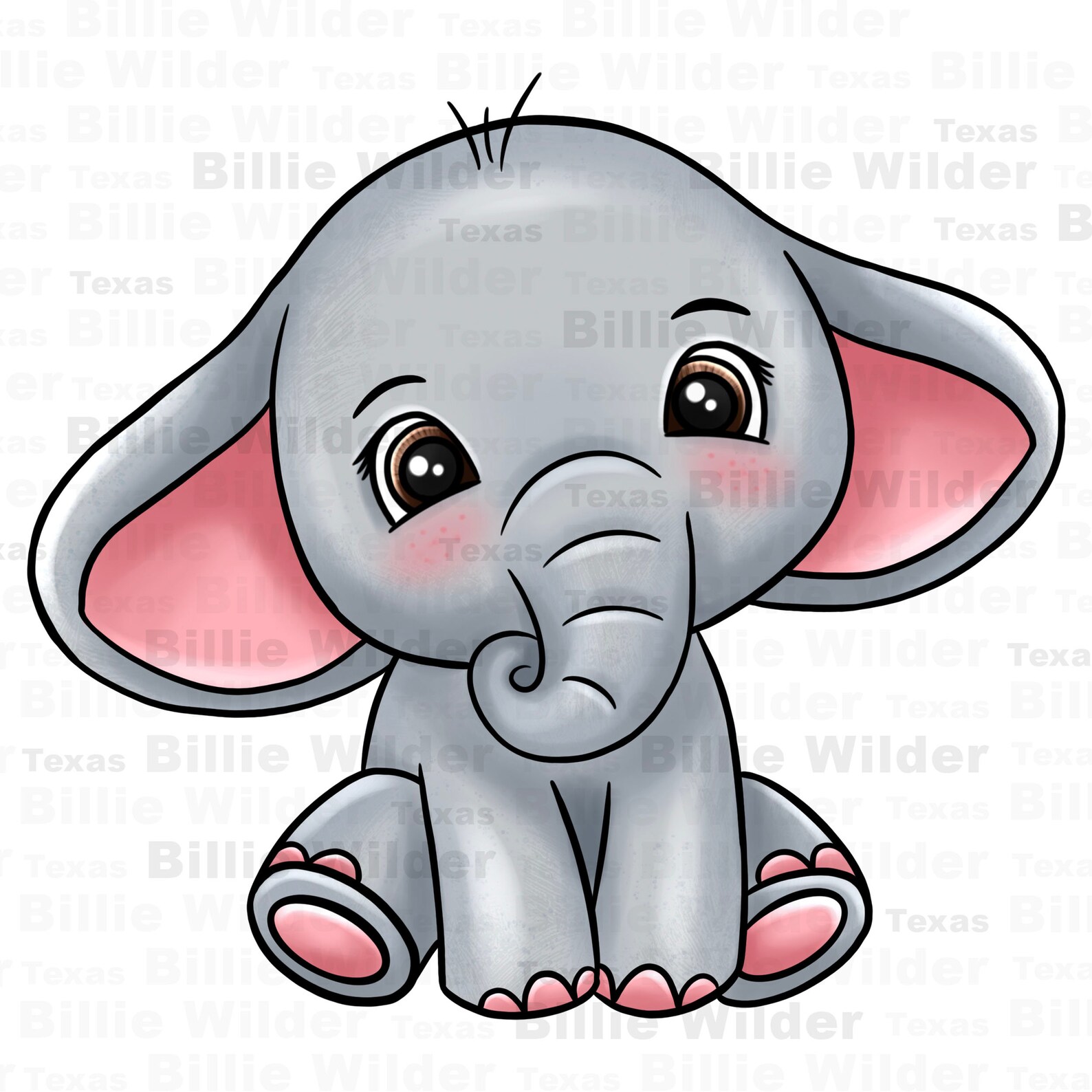 Cute Elephant Png Sublimation Design Download, Hand Drawn Elephant Png ...
