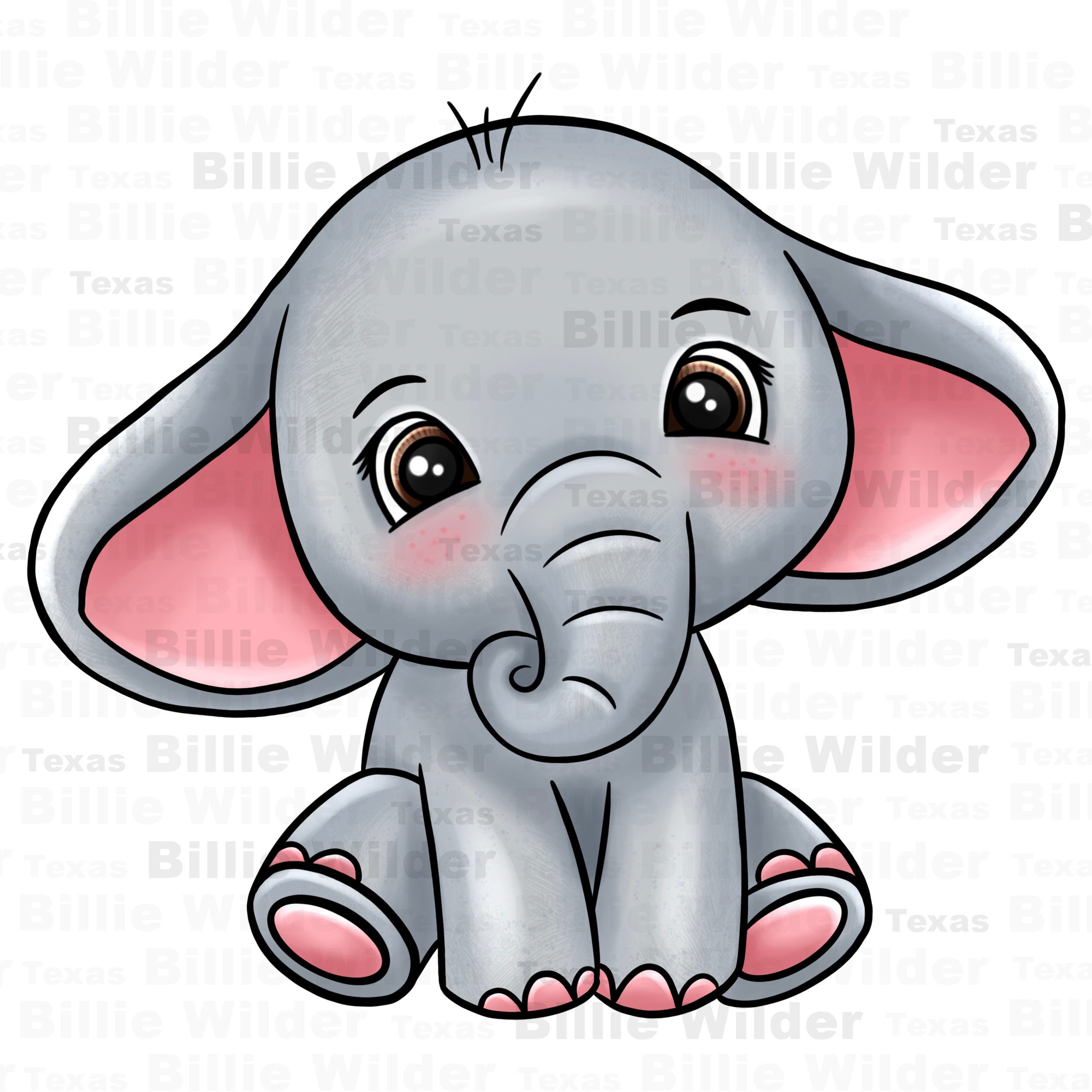 Cute Elephant Png Sublimation Design Download, Hand Drawn Elephant Png ...