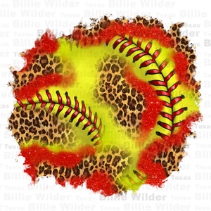 Softball With Leopard Patches Png Sublimation Design Bundle, Patches ...