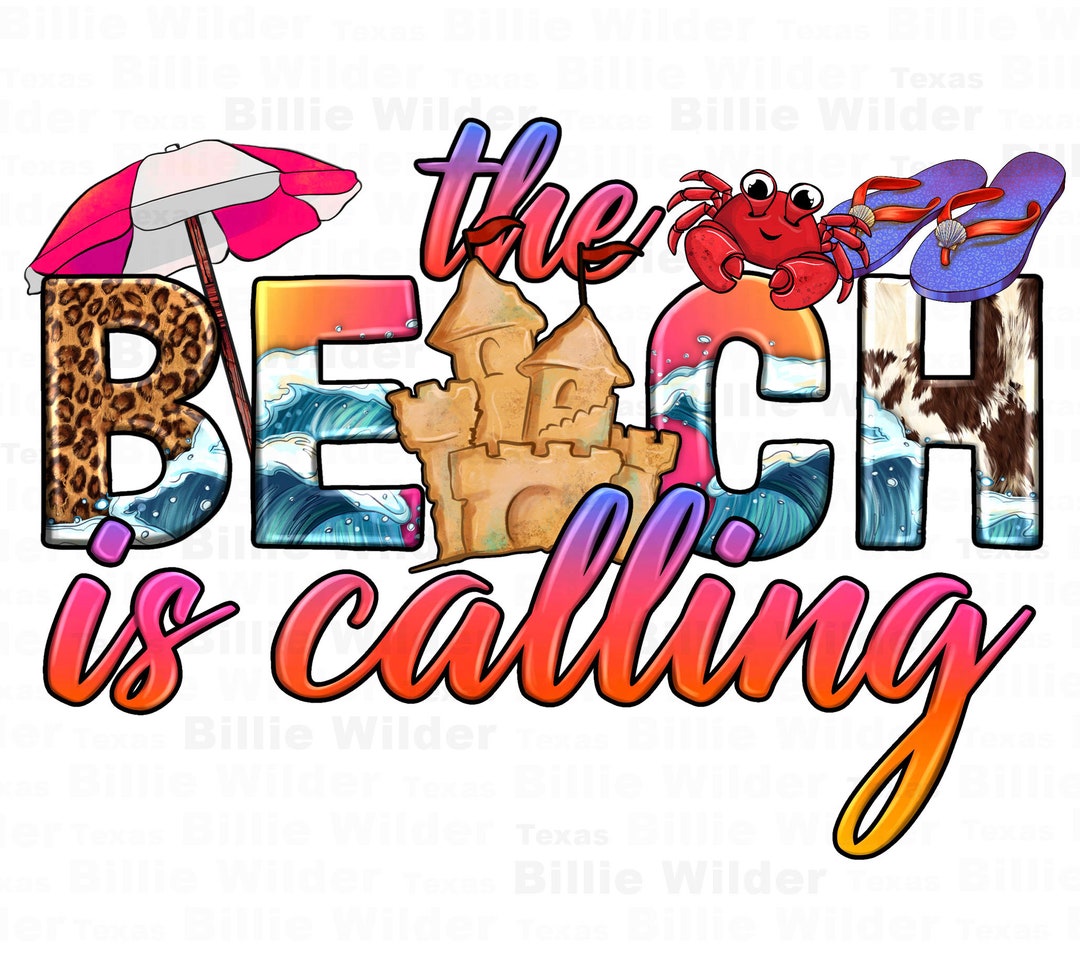 The Beach is Calling Png Sublimation Design Download, Ocean Waves Png ...