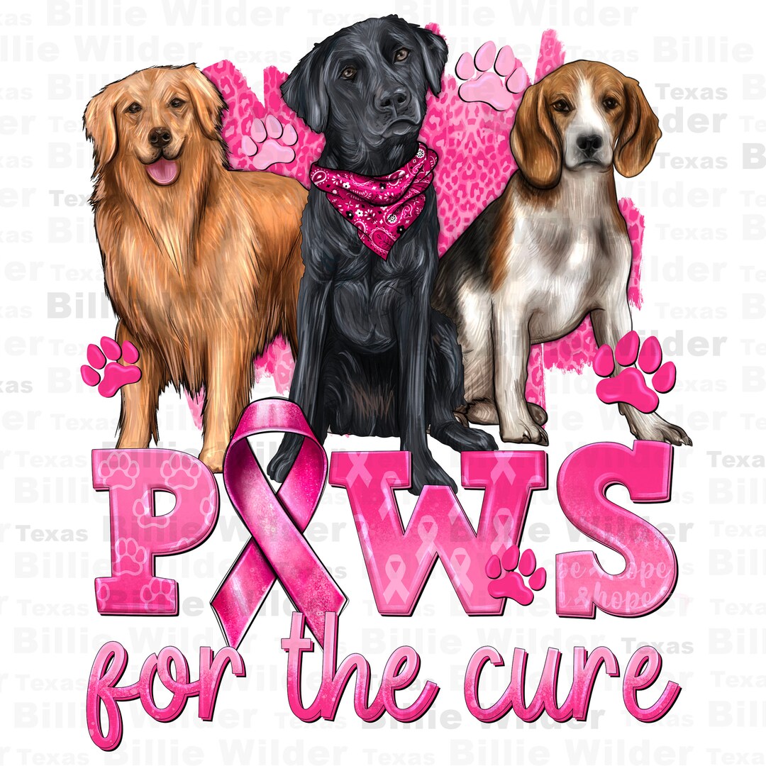 Paws for the Cure Png Sublimation Design Download, Cancer Awareness Png ...