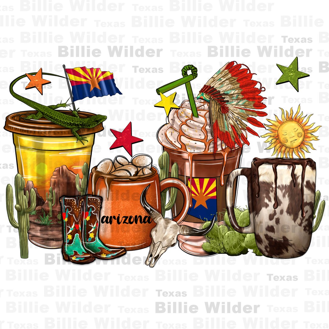 Arizona Coffee Cups Png Sublimation Design Download, Coffee Cups Png ...