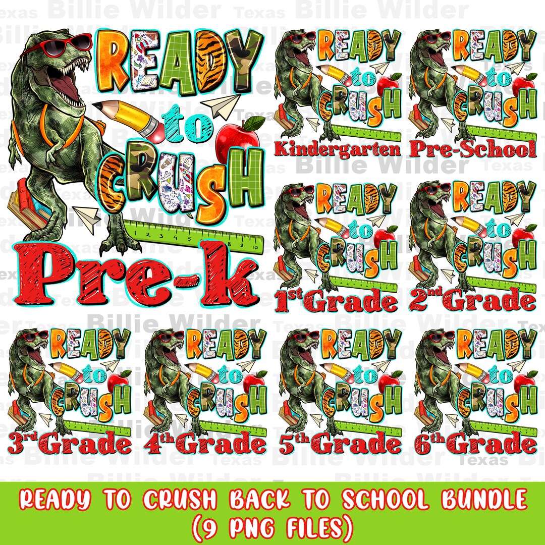 Ready to Crush School Bundle Png Sublimation Design Download, Ready to ...