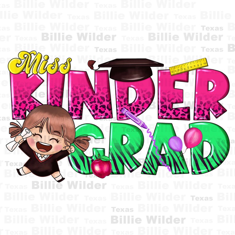 Miss Kinder Grad Png Sublimation Design Download, Graduation Png ...