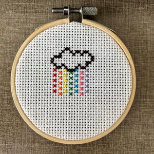 Rainbow Cloud Cross Stitch Pattern - Etsy