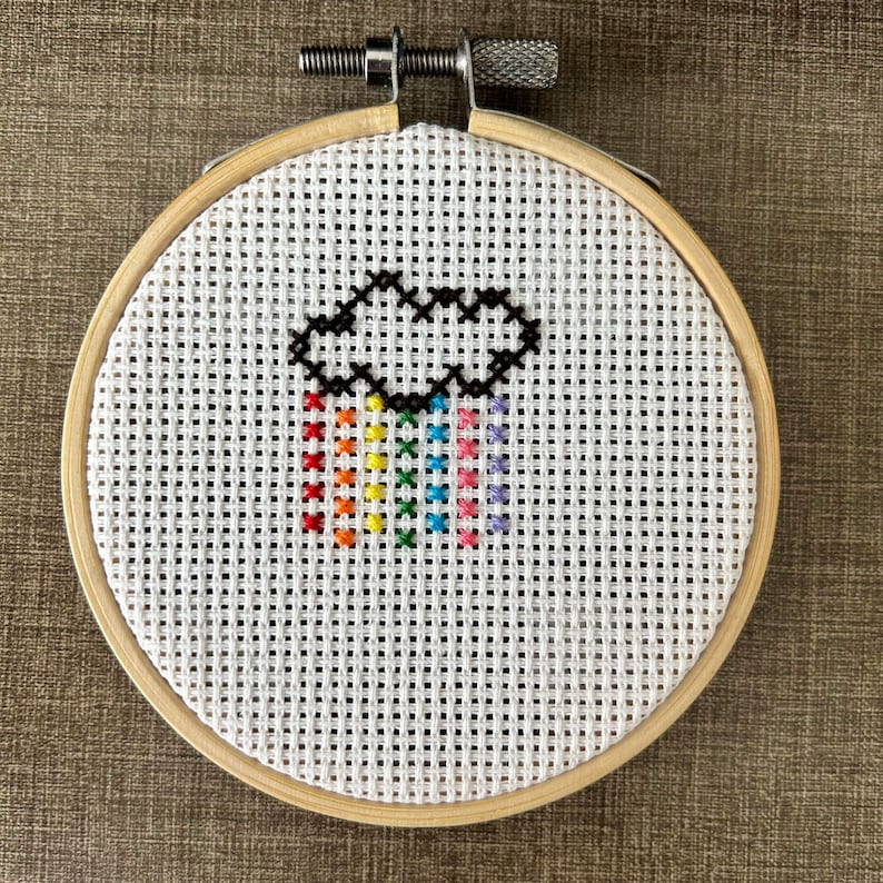 Rainbow Cloud Cross Stitch Pattern - Etsy