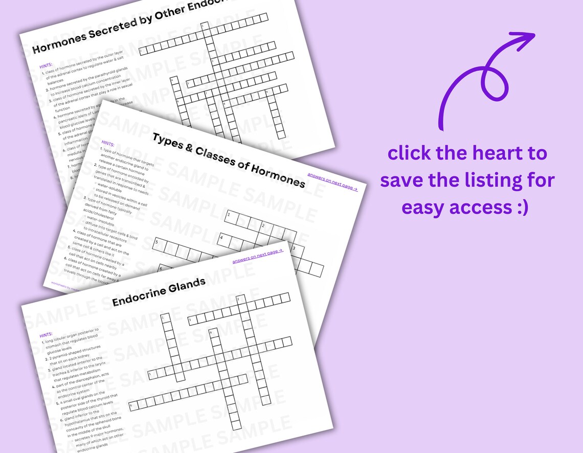 Endocrine System Workbook ~ Digital Endocrine Hormones Worksheets ...