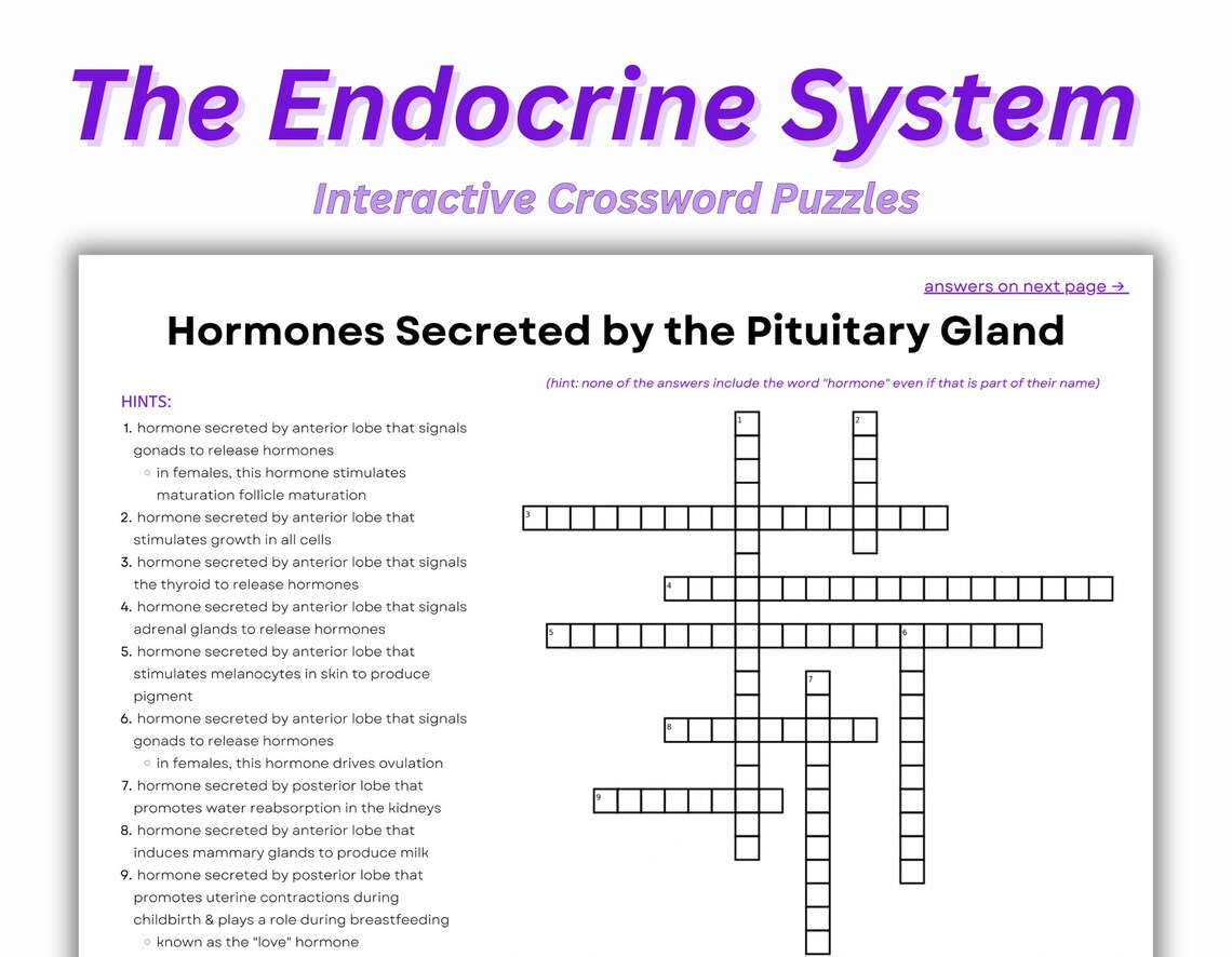 Endocrine System Workbook Digital Endocrine Hormones Worksheets ...